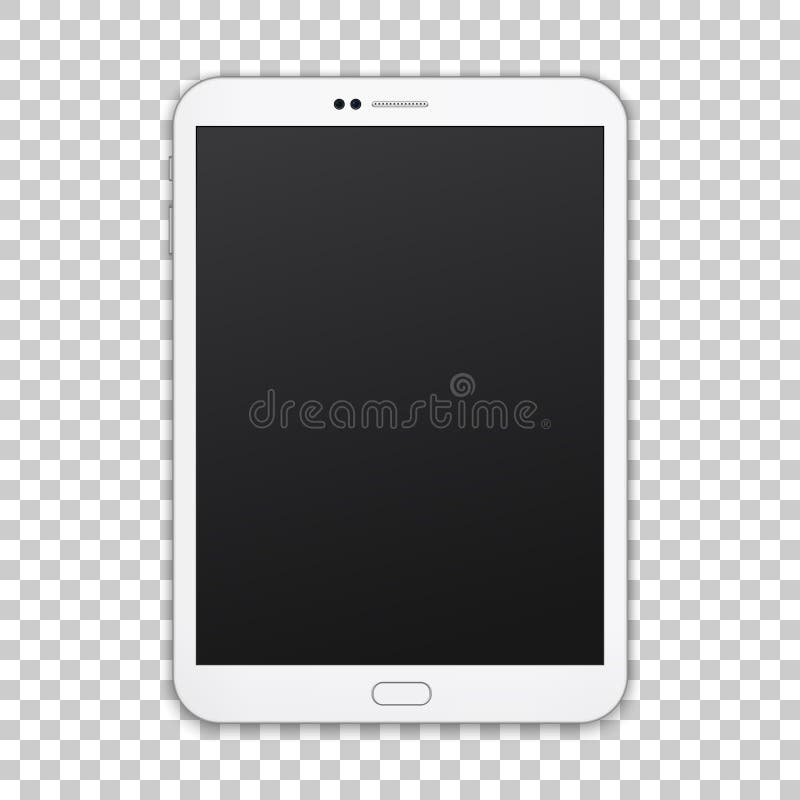 White Tablet with Empty Screen on Transparent Background, Vector ...