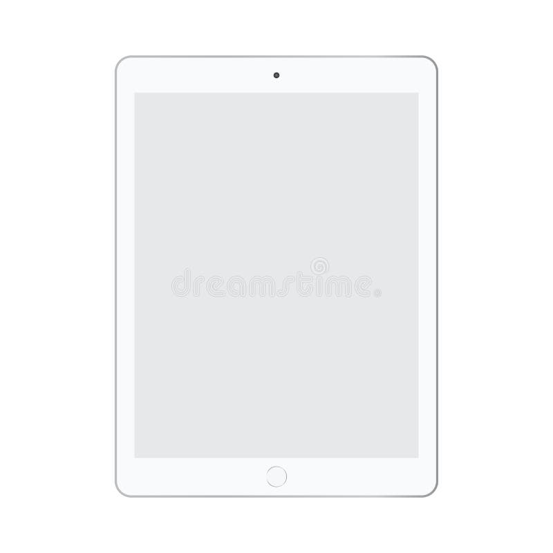 White Tablet with Grey Empty Screen. Tablet with Button and Screen for ...