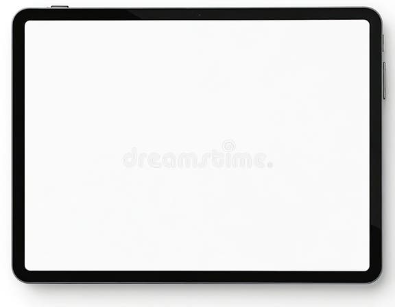 White Tablet PC Mockup Template with Blank Screen. Portable Isolated ...