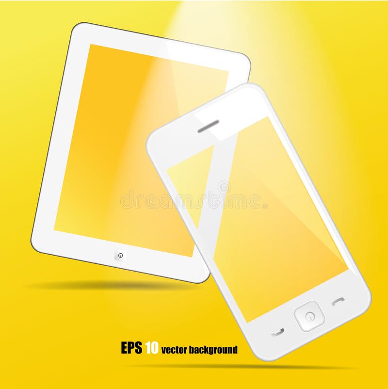 Set of White Tablet Computers Stock Vector - Illustration of digital ...