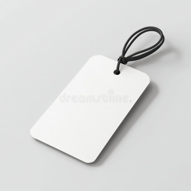 A White Tag Hanging from a Brown Cord Stock Illustration - Illustration ...