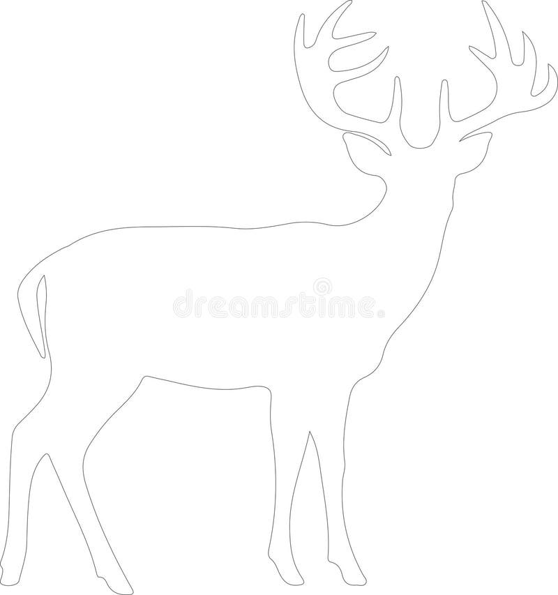White-tailed Deer Outline Silhouette Generative Ai Stock Vector ...