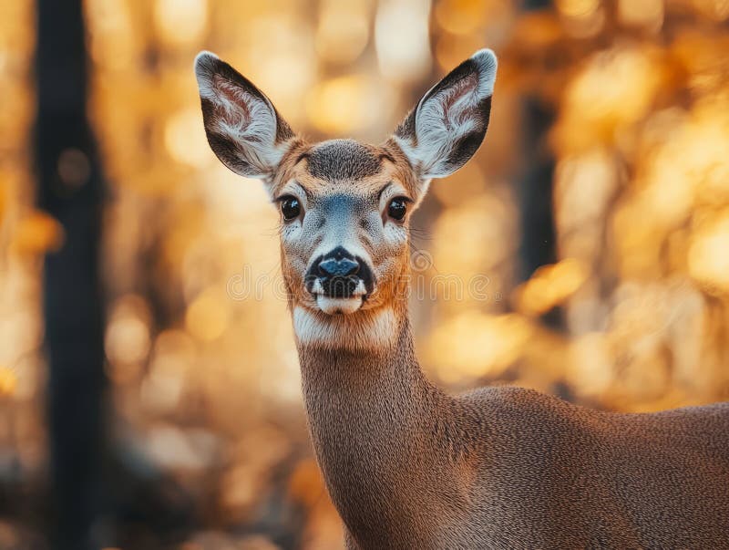White Tailed Deer Standing in the Forest during Autumn Stock ...