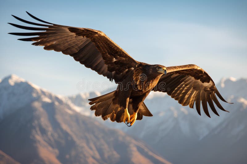 White Tailed Eagle (Haliaeetus Albicilla) Flying in the Mountains ...