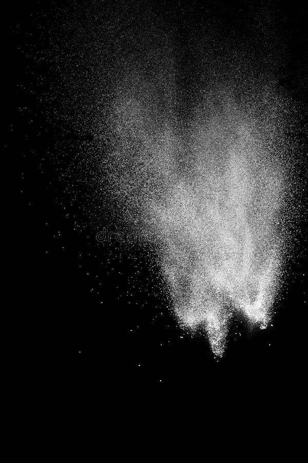 White Talcum Powder Explosion on Black Background. Stock Image - Image ...