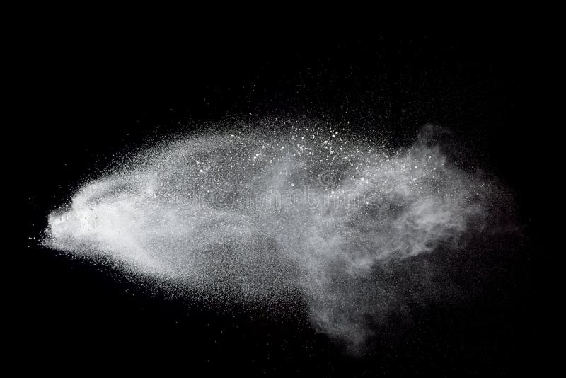 White Talcum Powder Explosion on Black Background. Stock Image - Image ...