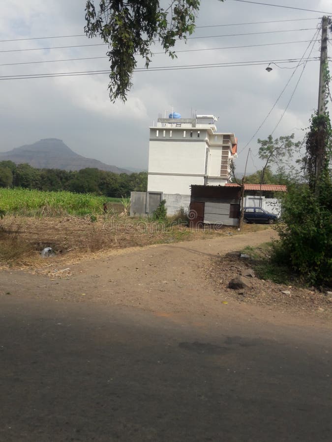 White Tall Building View in Indian Farm Stock Image - Image of farm ...