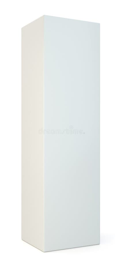 White Tall Rectangle Blank Box on Studio Background. 3D Illustration ...