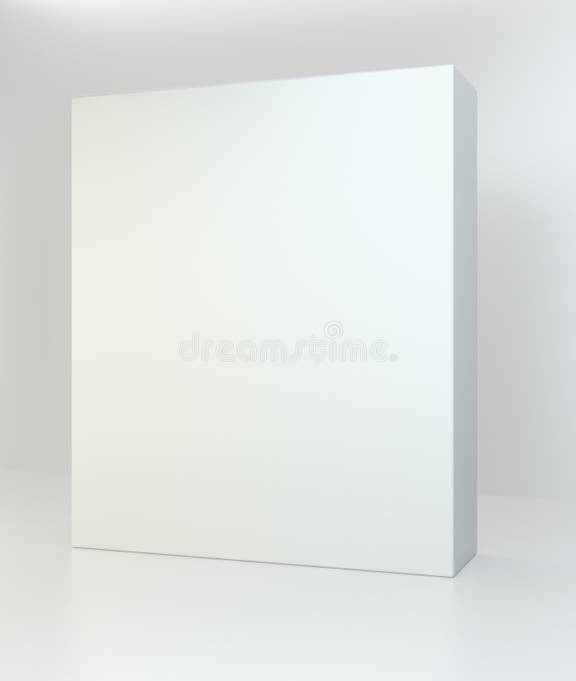 White Tall Rectangle Blank Box on Studio Background. 3D Illustration ...