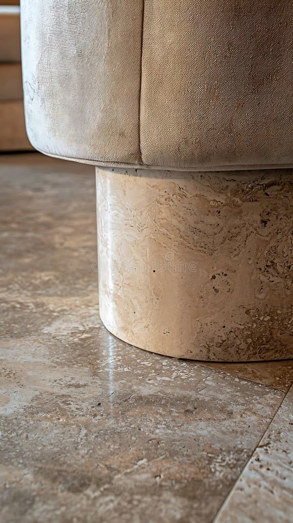 A White and Tan Table with a Brown Base Stock Image - Image of detail ...