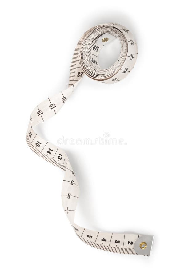 White Tape Measuring in Roll Isolated Stock Image - Image of work ...