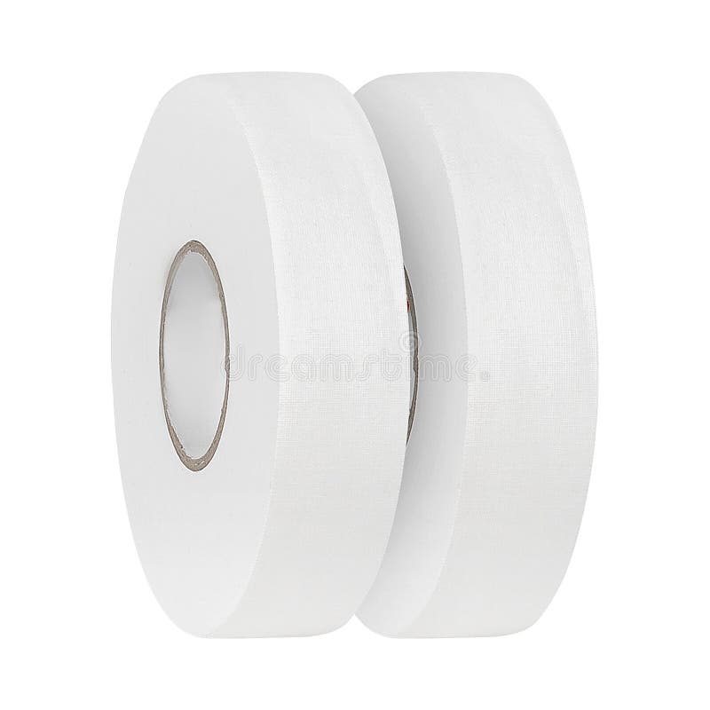 White Tape Roll with a Hole in the Center on a White Background Stock ...