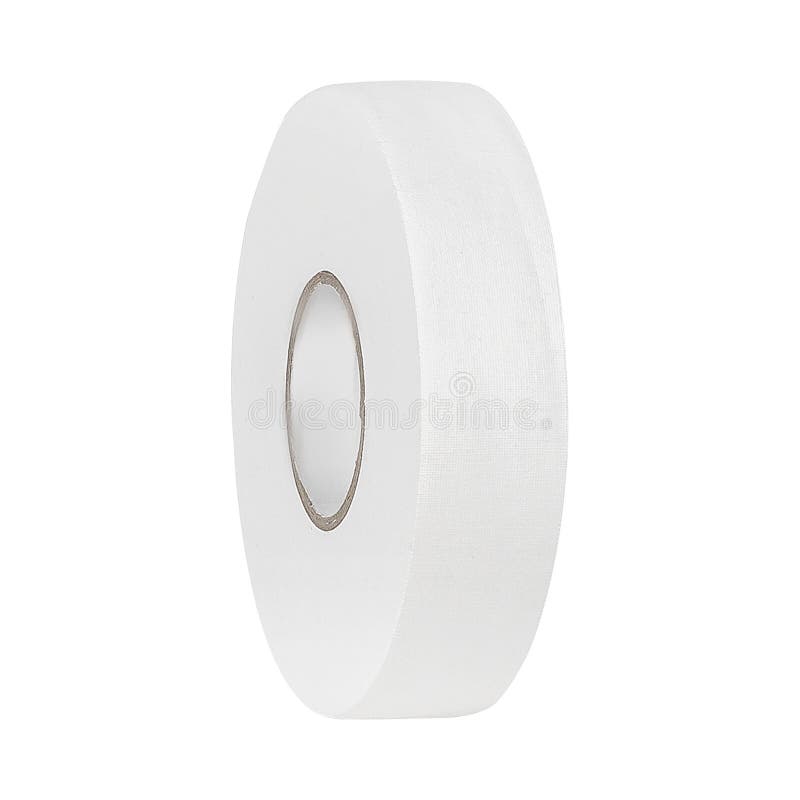 White Tape Roll with a Hole in the Center on a White Background Stock ...