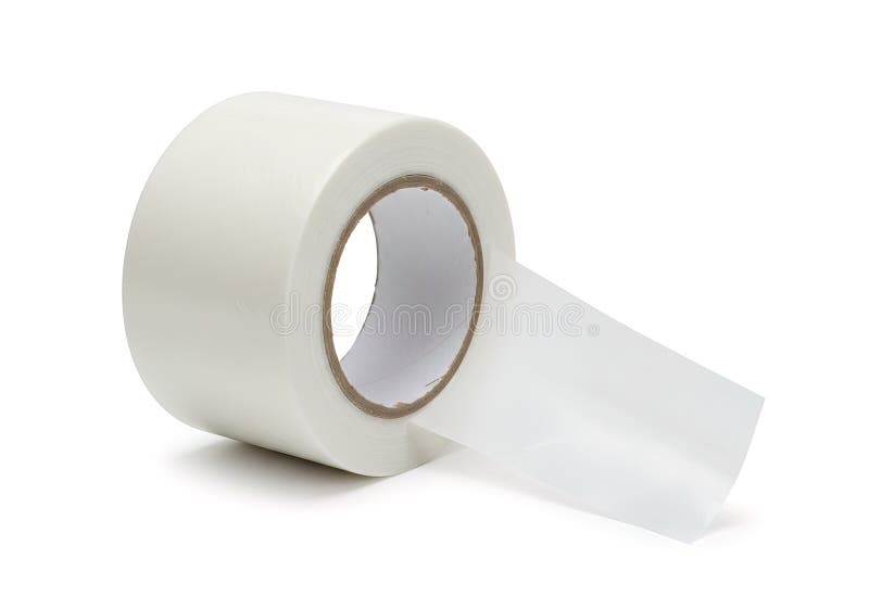 A White Tape is Rolled Up on a White Background Ai Generated Stock ...