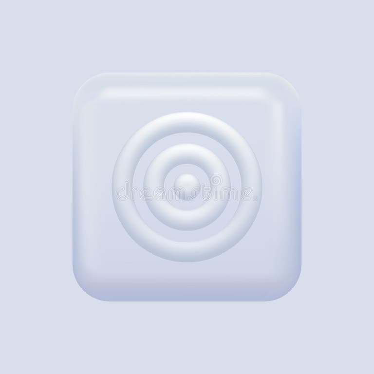 White Target Icon. White Squared Badge Stock Vector - Illustration of ...