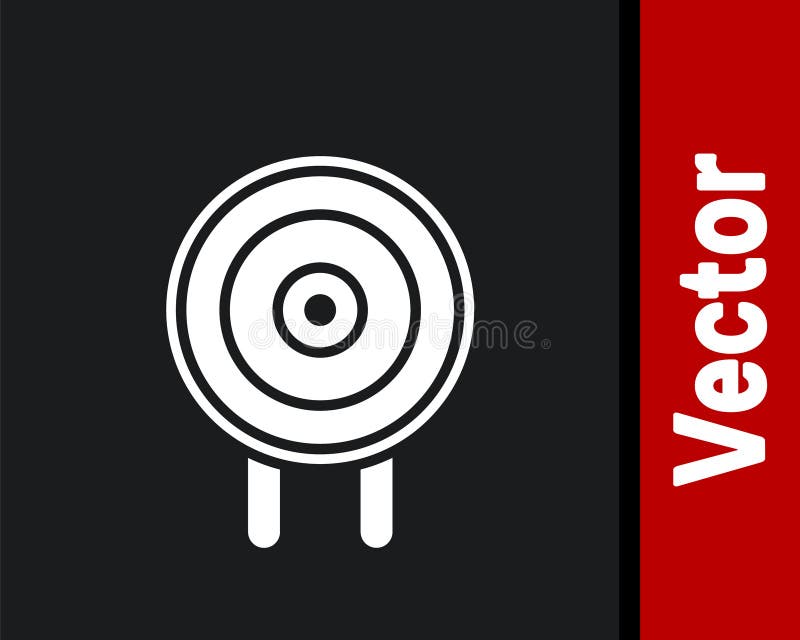White Target Sport Icon Isolated on Black Background. Clean Target with ...