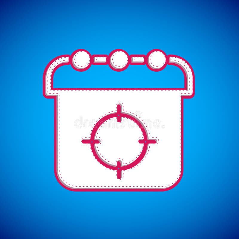 White Target Sport Icon Isolated on Blue Background. Clean Target with ...
