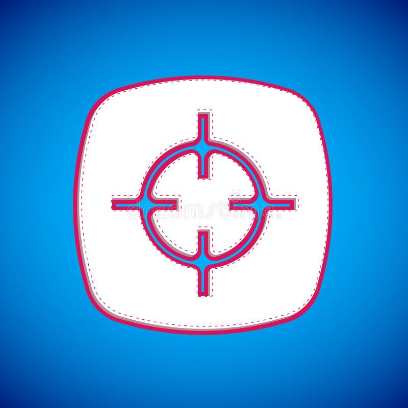 White Target Sport Icon Isolated on Blue Background. Clean Target with ...