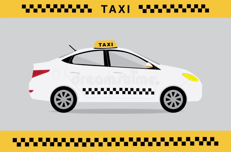 White taxi car. stock vector. Illustration of online - 119425660