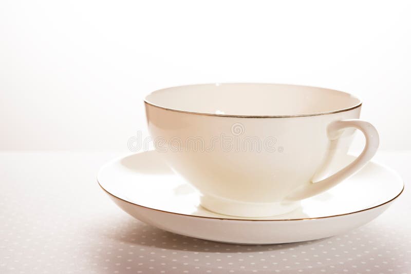 White tea cup with handle stock photo. Image of saucer - 167561856