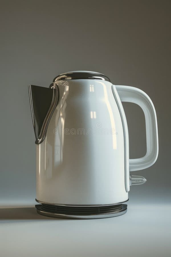 White Tea Kettle Sits Table Ready Use Stock Photos - Free & Royalty ...