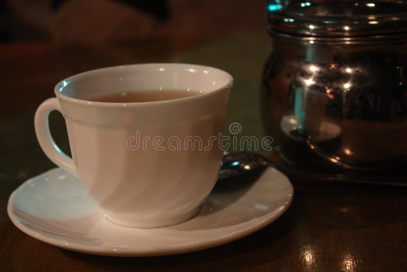 White tea pair stock image. Image of cafe, table, white - 233025547