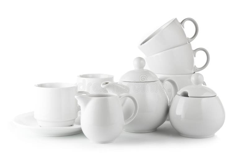 White tea set stock photo. Image of afternoon, glass - 15413496