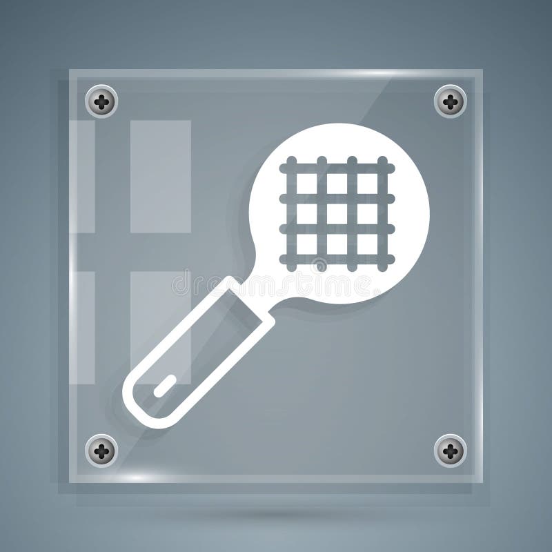 White Tea Strainer with Handle Icon Isolated on Grey Background. Metal ...