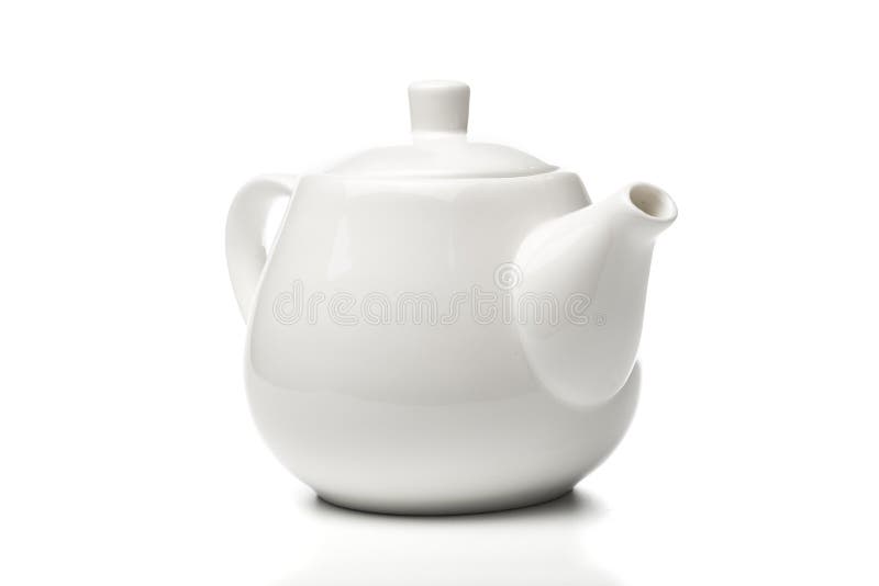 White Teapot Isolated on White Stock Image - Image of crockery ...