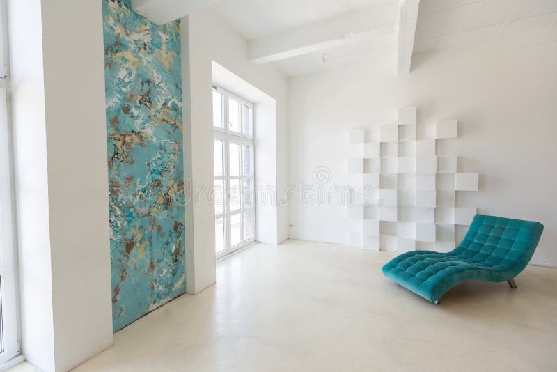 White Tech Design Interior Studio Room Stock Photo - Image of elegance ...