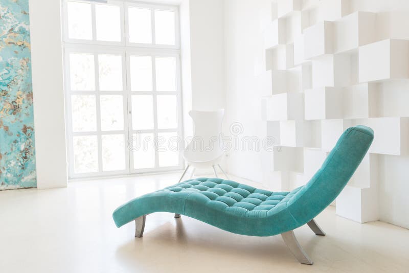 White Tech Design Interior Studio Room Stock Photo - Image of studio ...
