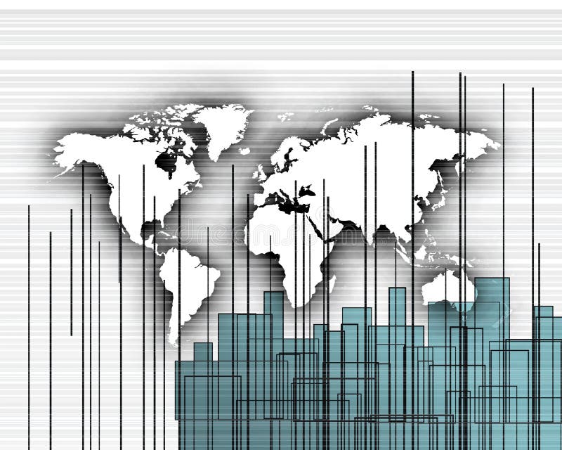 WHITE TECH MAP of the WORLD SILHOUETTE with LINES Stock Illustration ...