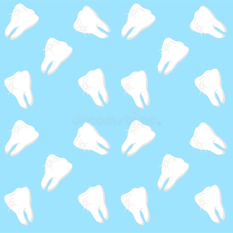White Teeth on Blue Background. Dental Seamless Pattern Stock ...