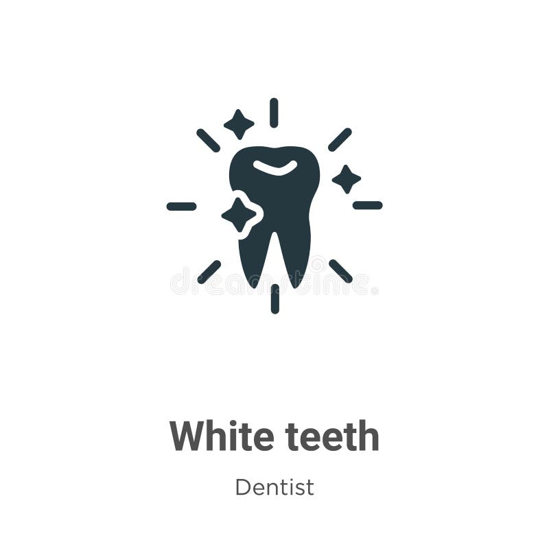 White Teeth Vector Icon on White Background. Flat Vector White Teeth ...
