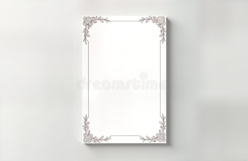 Blank Funeral Flyer Mockup. White Template. Floral Frame. Soft Shadows ...