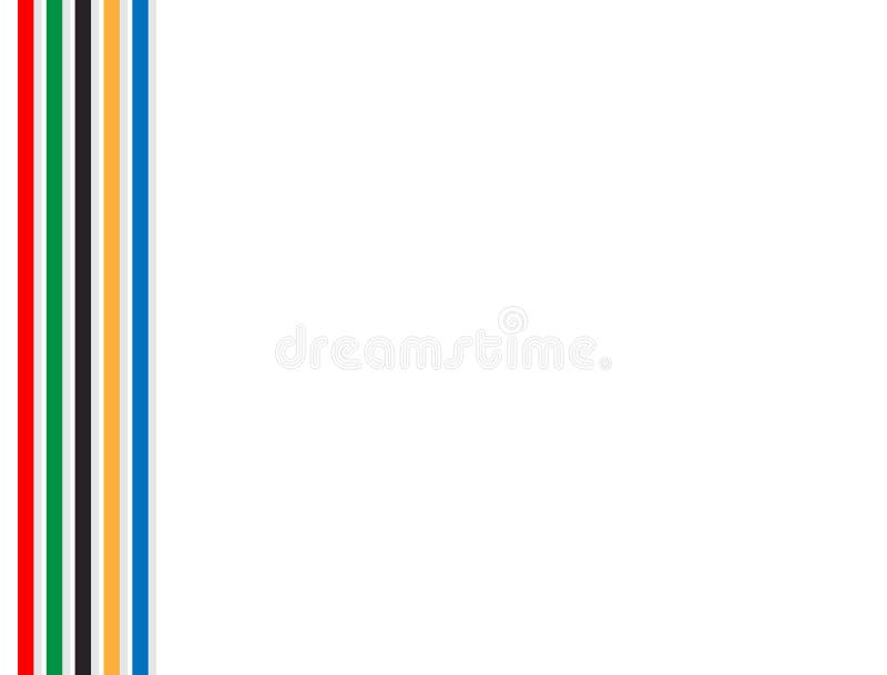 White Template with Colored Stripes. Olympic Colored Background ...