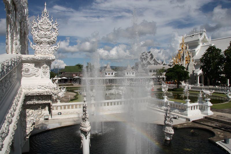The White Temple in Thailand Stock Photo - Image of demon, blue: 23882876