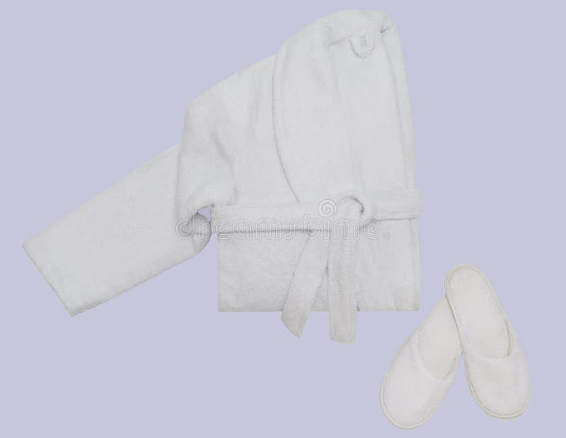 White Terry Robe Folded and Slippers. Option for Hotels and Inns Stock ...