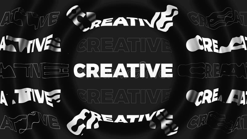 White Text Creative on Black Background. Black and White Monochrome ...