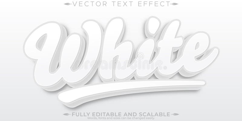 White Text Effect, Editable Simple Elegant Text Style Stock Vector ...