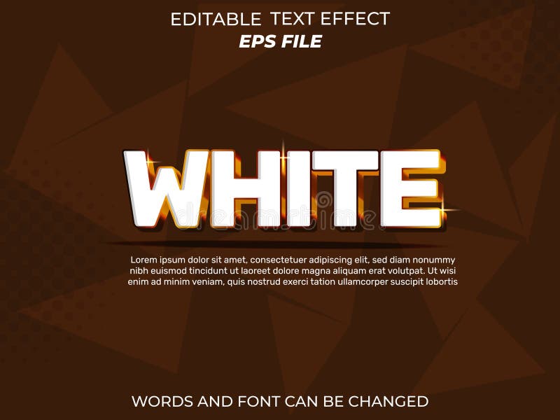 White Text Effect, Font Editable, Typography, 3d Text. Vector Template ...