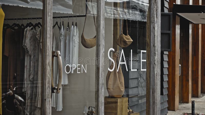 White Text on a Glass Window with the Inscription Sale Stock Photo ...