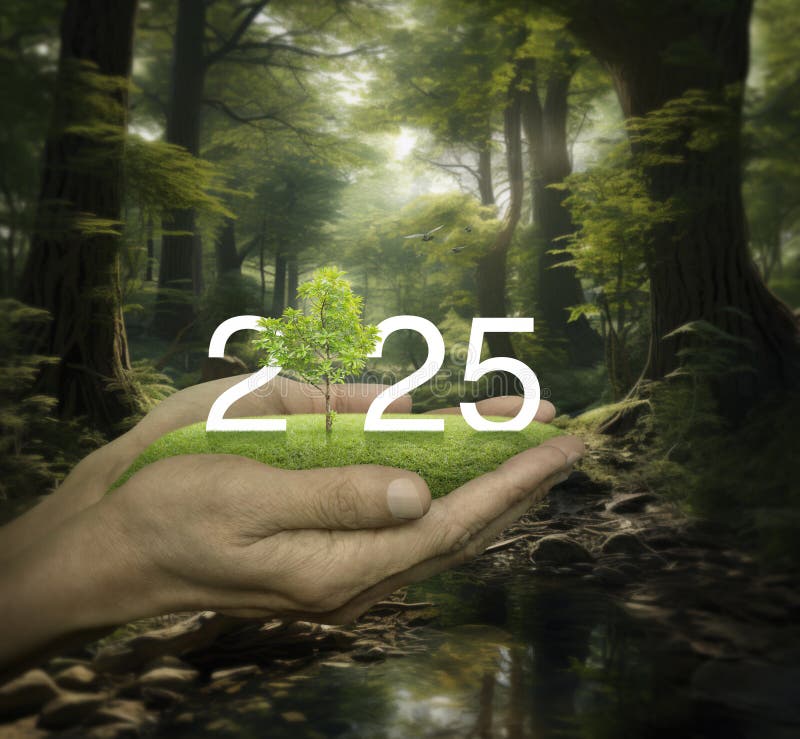 Happy New Year 2025 Ecological Cover Concept, Generative AI Stock ...