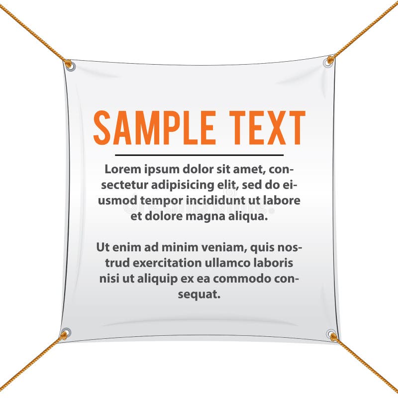 White Textile Banner for Text and Design Stock Vector - Illustration of ...