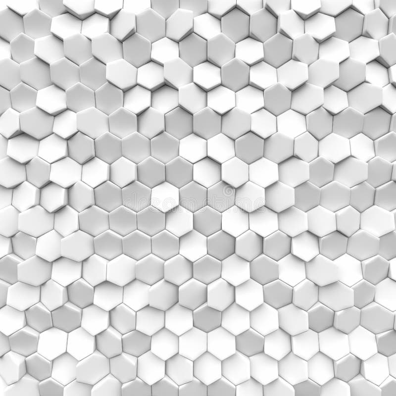 White Texture Hexagon. 3d Render Illustration. Stock Illustration ...