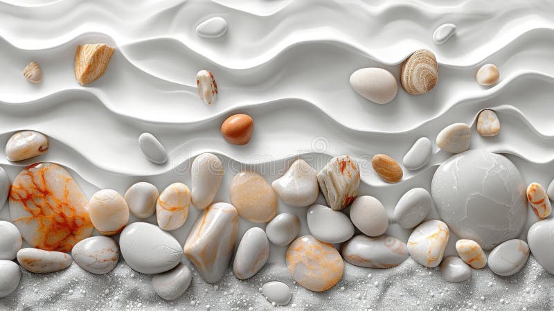 White Texture Natural Marble Pebbles Pattern Stock Illustration ...