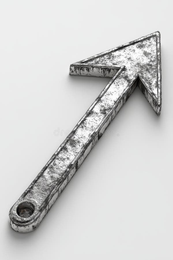 White Textured Arrow Symbol Pointing Upwards on a Plain Background ...