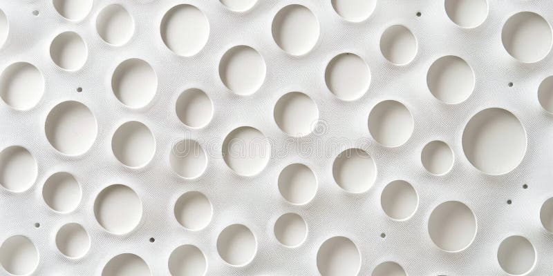 White Textured Background with Multiple Circular Cutouts. Pattern of ...