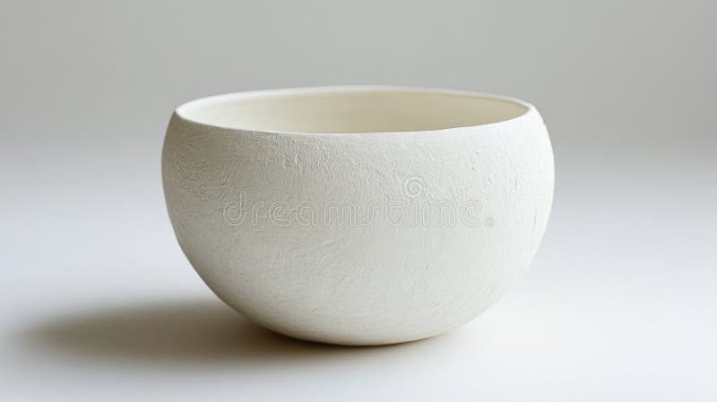 White Textured Bowl Ceramic Empty Simple Design Stock Illustration ...