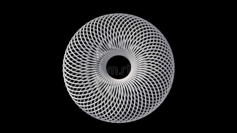 White Textured Circle Shape. Black Background. Abstract Animation, 3d ...